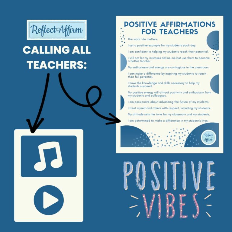 Positive Affirmations for Teachers PDF and MP3 - Reflect Affirm