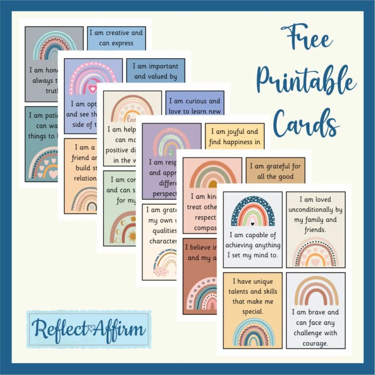 Printable Positive Affirmations - Free! - Reflect Affirm Printable Positive Affirmations - Free! - Reflect Affirm